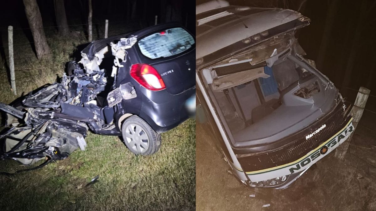 Dos muertos y cuatro heridos tras choque frontal entre un ómnibus y un auto en Durazno