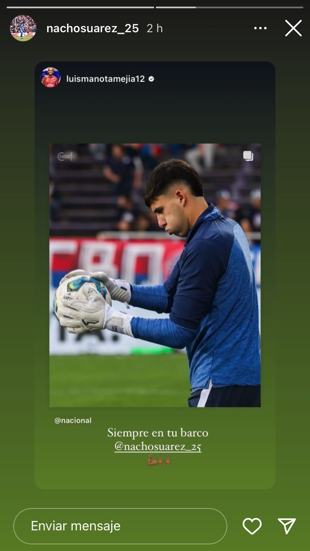 El jugador de Nacional que se solidarizó con Ignacio Suárez tras su ...