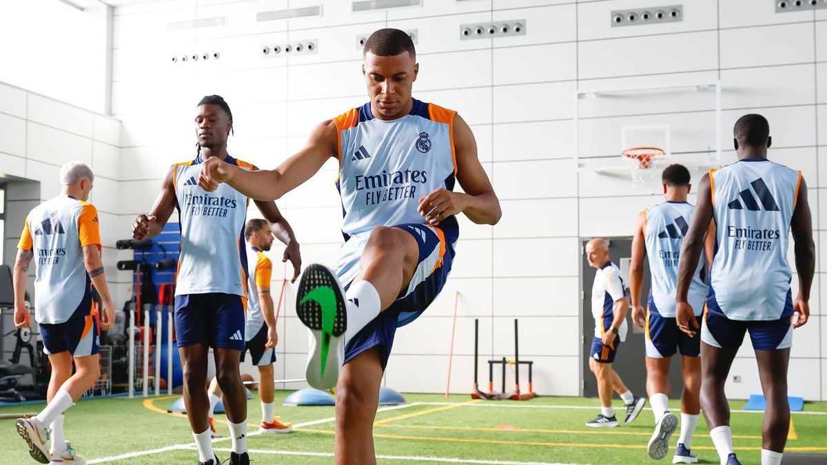Kylian Mbappé tuvo su primer entrenamiento en el Real Madrid