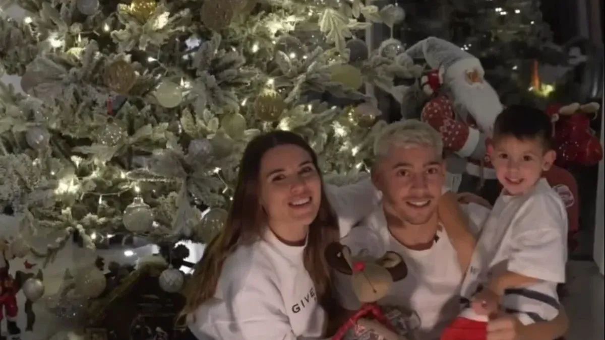 Mirá el tierno saludo navideño de Fede Valverde, Mina Bonino y Benicio ...