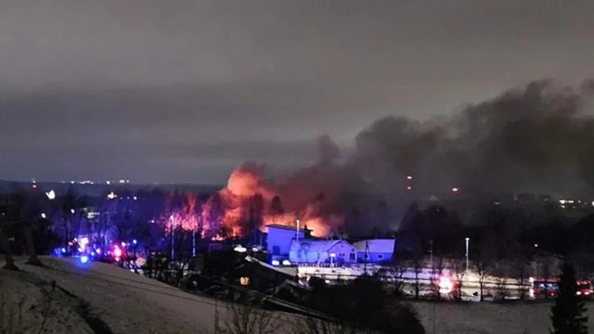 Lituania: captan el momento exacto en el que se estrella el avión DHL