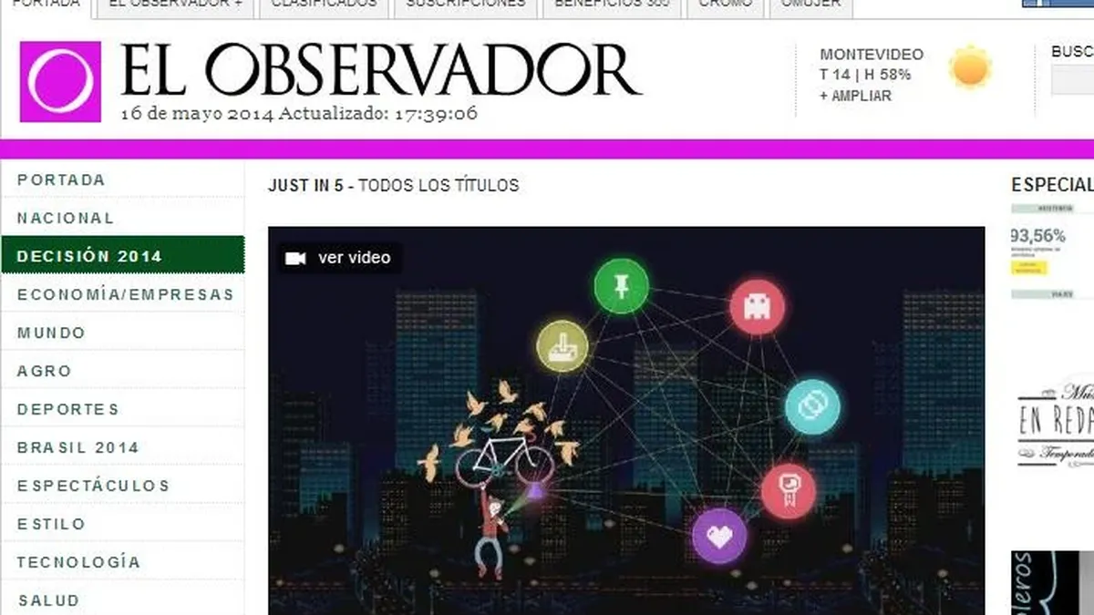 Just in 5: El Observador pero en Inglés
