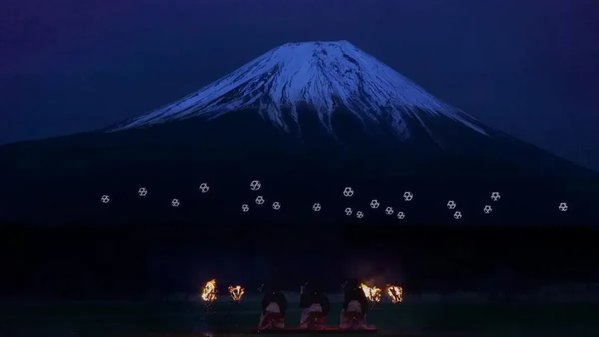 El ballet de drones que se parece al Space Invaders