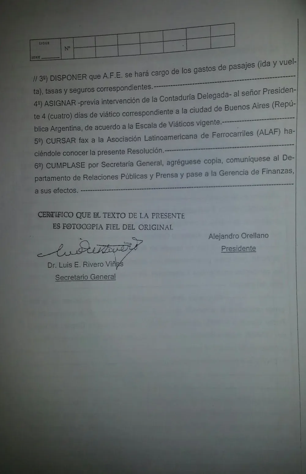 Alejandro Orellano, el que cobraba viáticos de viajes dos veces