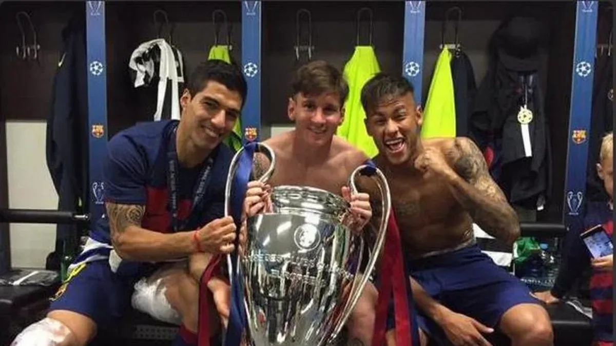 El íntimo festejo de Suárez en el vestuario