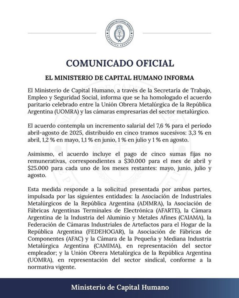 Paritaria UOM | Acuerdo homologado, ¿cómo quedaron las escalas y cuánto ...