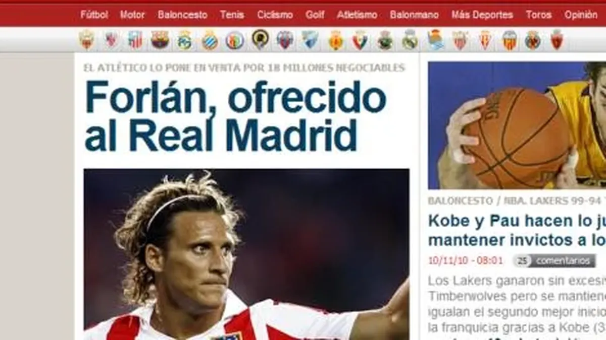 Diego Forlán fue ofrecido a Real Madrid