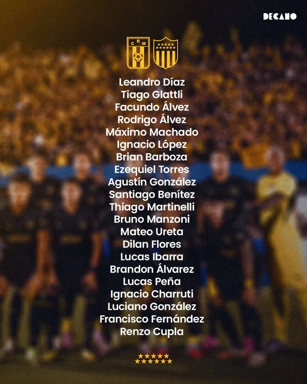 El plantel de Peñarol para enfrentar a Racing por la Copa de la Liga ...