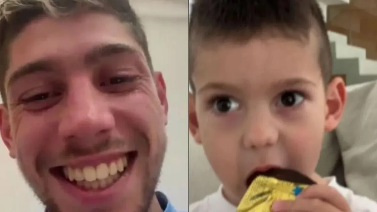 Mirá la felicidad de Fede Valverde, Mina Bonino y Benicio tras el ...