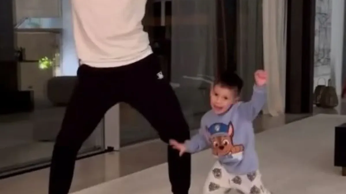 El bailecito al que se animó Fede Valverde con su hijo Benicio antes de ...