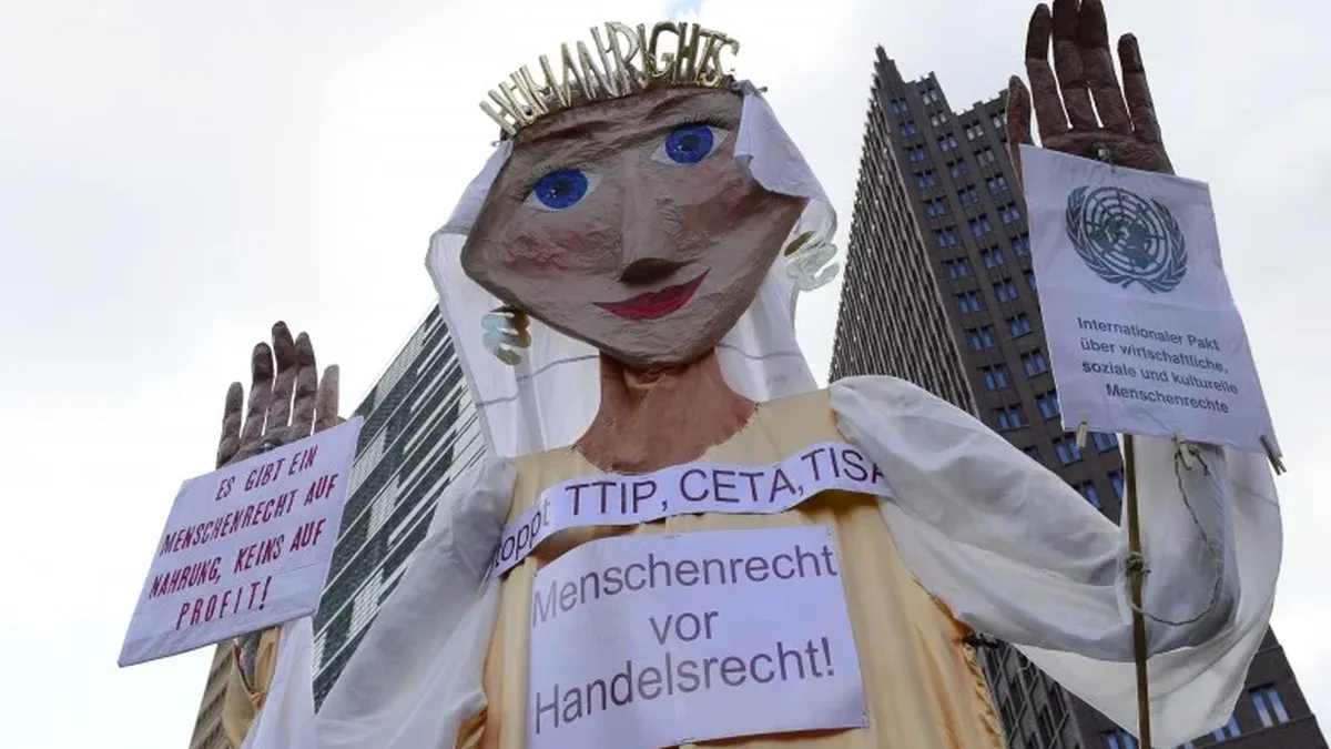 Europa se manifiesta contra el TLC con Estados Unidos