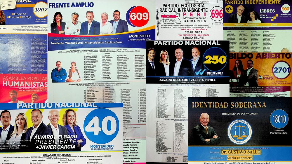 ¿Cuáles fueron las listas más votadas del Frente Amplio, el Partido Nacional y el Partido Colorado?